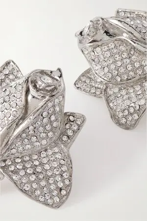 Alessandra Rich Crystal Rose Clip-on Earrings