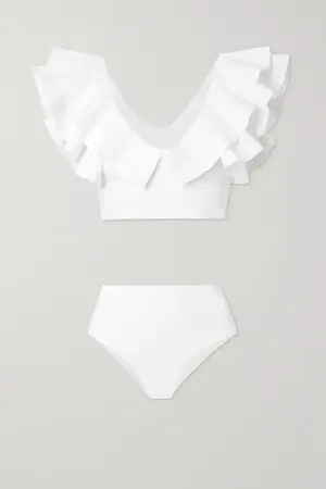 MAYGEL CORONEL Net Sustain Mila Ruffled Bikini - White