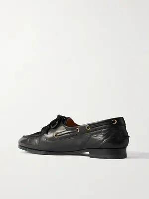 Bally Pathy Leather Boat Shoes - Black