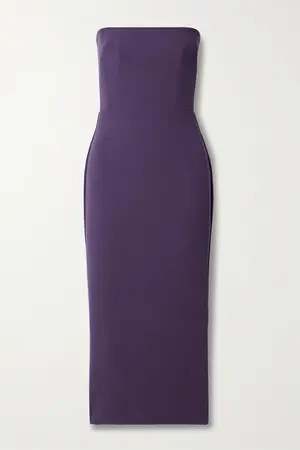 Alex Perry Strapless Stretch-crepe Midi Dress - Purple