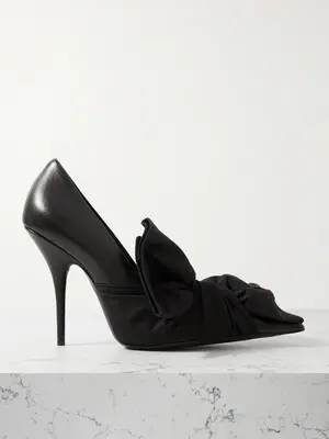 Balenciaga Knife' Leather Pumps With Poplin Bows