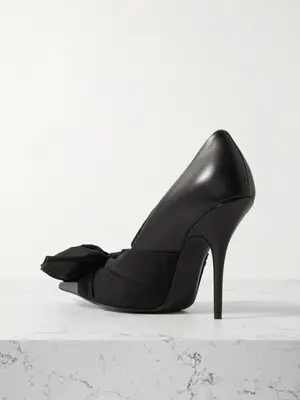 Balenciaga Knife' Leather Pumps With Poplin Bows