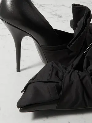 Balenciaga Knife' Leather Pumps With Poplin Bows