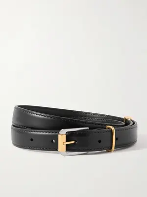 THE ROW Metallic Loop Leather Belt - Black