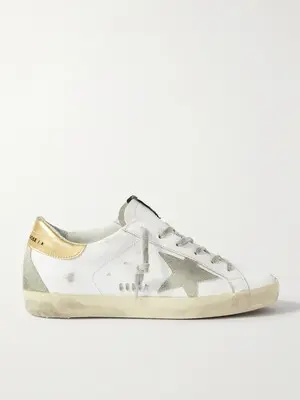 GOLDEN GOOSE Superstar Distressed Leather And Suede Sneakers