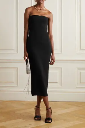 Alex Perry Callan Strapless Crepe Midi Dress