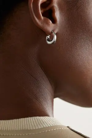 BY PARIAH O Huggies Mini Recycled Sterling Silver Sapphire Hoop Earrings
