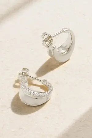 BY PARIAH O Huggies Mini Recycled Sterling Silver Sapphire Hoop Earrings