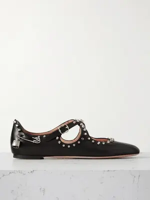 Bally Embellished Leather Ballet Flats
