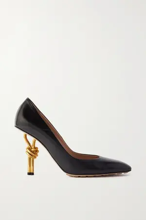 Bottega Veneta Knot Glossed-leather Pumps