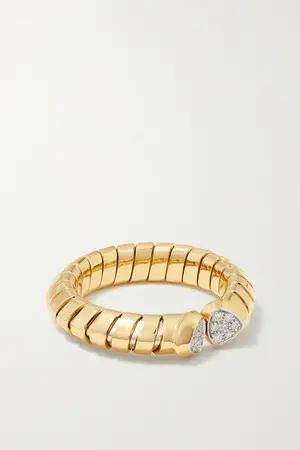Marina B Trisolina 18-karat Silver And Diamond Ring - Gold