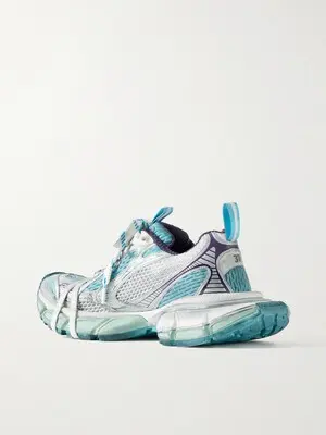 Balenciaga 3xl Leather-trimmed Mesh And Rubber Sneakers - Blue