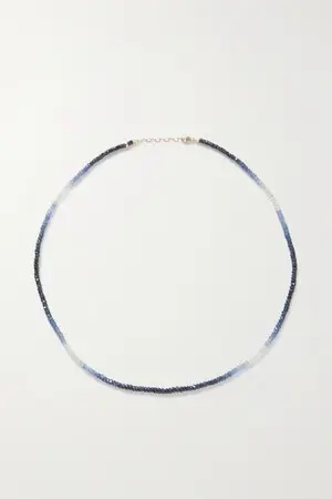Jia Jia Gold Sapphire Beaded Necklace - Blue