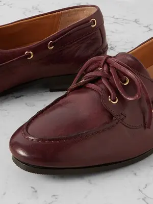 Bally Pathy Leather Boat Shoes - Burgundy