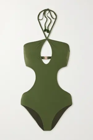 Johanna Ortiz Net Sustain Mawingu Cutout Ribbed Swimsuit - Green