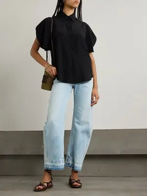 Stella McCartney Paneled Silk-crepe Shirt