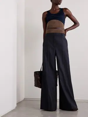 Stella McCartney Pleated Wool-twill Wide-leg Trousers