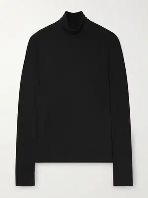 JIL SANDER Crepe Turtleneck Top