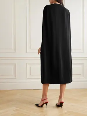 Stella McCartney Cape-effect Crepe Midi Dress
