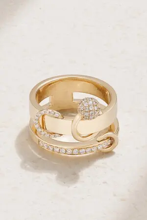 RAINBOW K Double Piercing 14-karat Diamond Ring - Gold