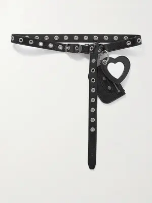 Balenciaga Le Cagole Embellished Crinkled-leather Belt - Black