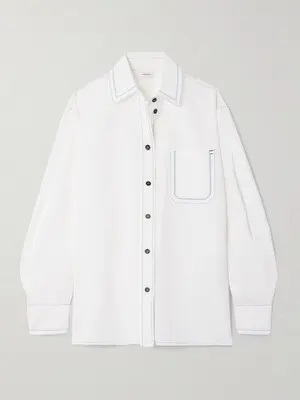 FERRAGAMO Topstitched Poplin Shirt
