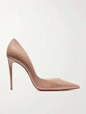 CHRISTIAN LOUBOUTIN Iriza 100 Patent Leather Pumps - Neutrals