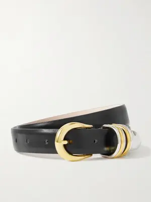 DEHANCHE Hollyhock Embellished Leather Belt - Black