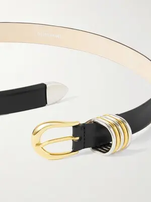 DEHANCHE Hollyhock Embellished Leather Belt - Black