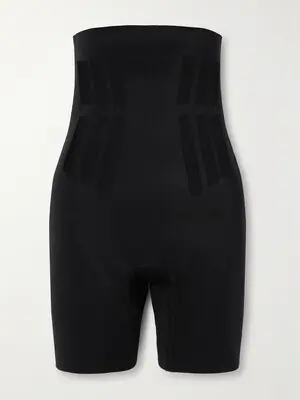 Commando Luxe Control Stretch Mesh-trimmed Tech-jersey Shorts - Black