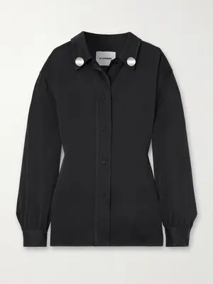 JIL SANDER Embellished Satin-crepe Shirt