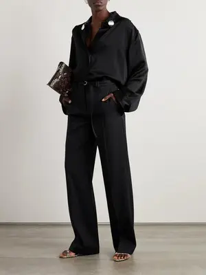 JIL SANDER Embellished Satin-crepe Shirt