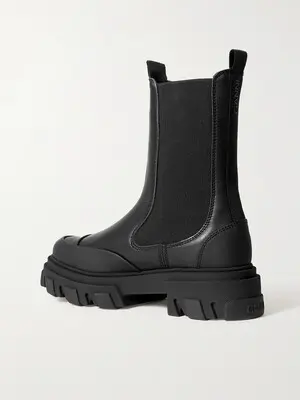 GANNI Net Sustain Paneled Recycled-leather Chelsea Boots