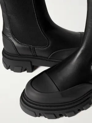 GANNI Net Sustain Paneled Recycled-leather Chelsea Boots