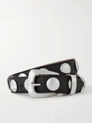 Khaite The Benny Studded Leather Belt - Black