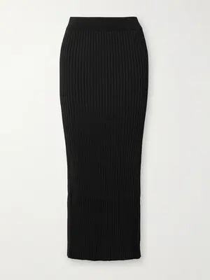 JIL SANDER Ribbed-knit Maxi Skirt - Black