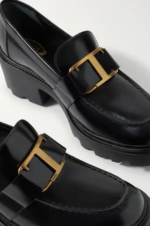TOD'S Embellished Leather Loafers