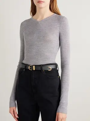 Khaite Bambi Leather Belt - Black