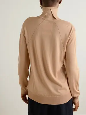 JIL SANDER Wool Turtleneck Sweater - Brown