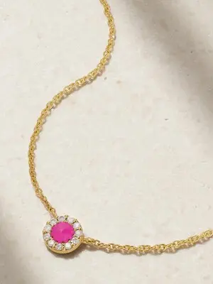 DIANE KORDAS Evil Eye Diamond Necklace - Pink