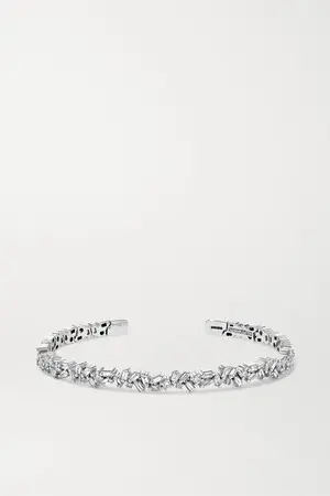 SUZANNE KALAN 18-karat Diamond 'fireworks' Cuff - Silver