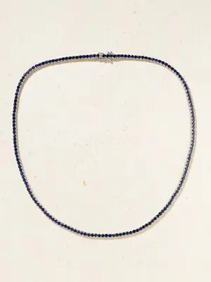 ROXANNE FIRST 14-karat White Sapphire Tennis Necklace - Gold