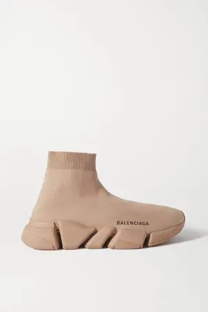 Balenciaga Speed 2.0 Stretch-knit High-top Sneakers - Neutrals