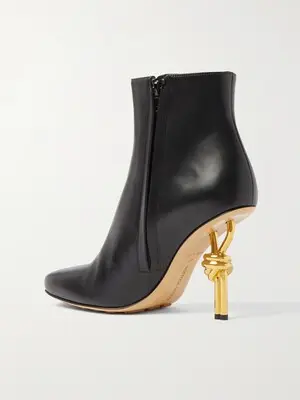 Bottega Veneta Knot Leather Ankle Boots