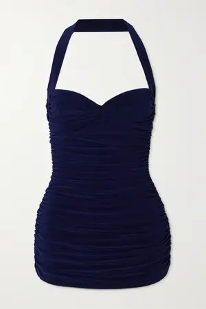 Norma Kamali Bill Mio Halterneck Swimsuit - Blue