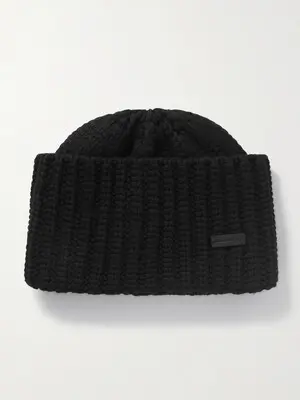 Saint Laurent Ribbed Cashmere Beanie - Black