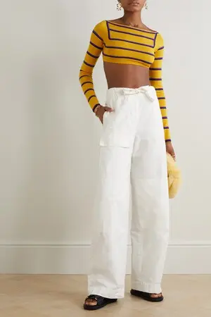 Emilio Pucci Striped Wool Cropped Sweater
