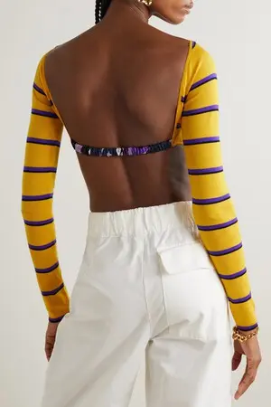 Emilio Pucci Striped Wool Cropped Sweater