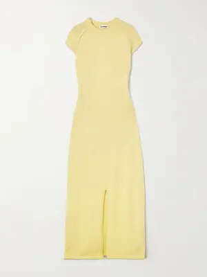 JIL SANDER Wool, Mohair And Silk-blend Maxi Dress - Yellow