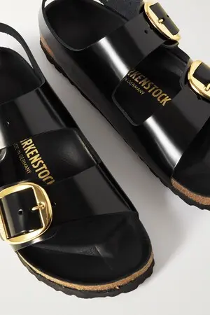 BIRKENSTOCK Milano Glossed-leather Slingback Sandals
